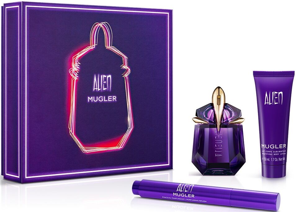Mugler Coffret Alien : Eau de parfum 30 ml + Lait Corps + Pinceau ...